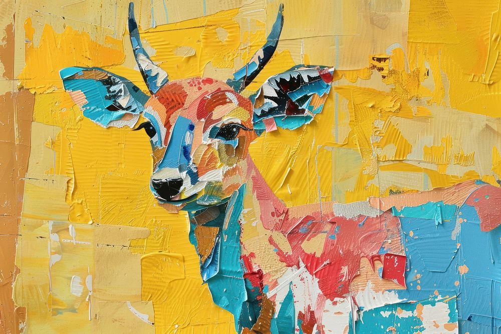 Ibex art painting mammal | Free Photo Illustration - rawpixel