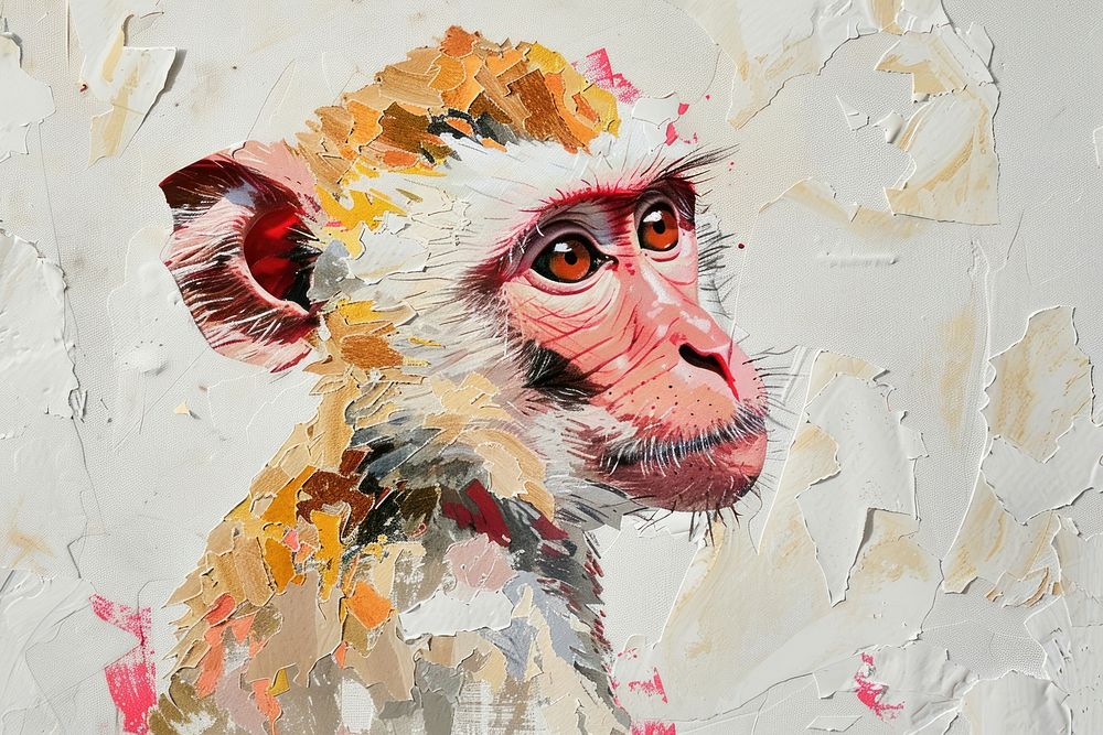 Monkey art wildlife painting. | Free Photo Illustration - rawpixel