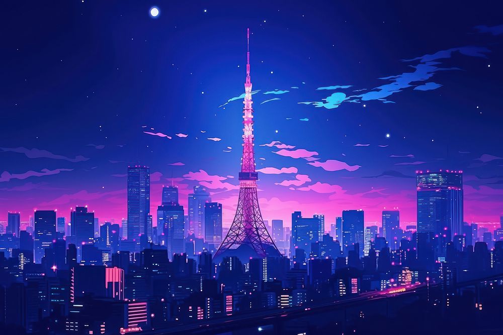 Tokyo tower architecture cityscape building. | Free Photo Illustration ...