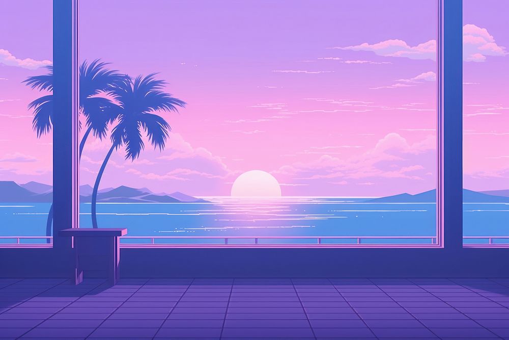 Calm purple horizon nature. | Free Photo Illustration - rawpixel