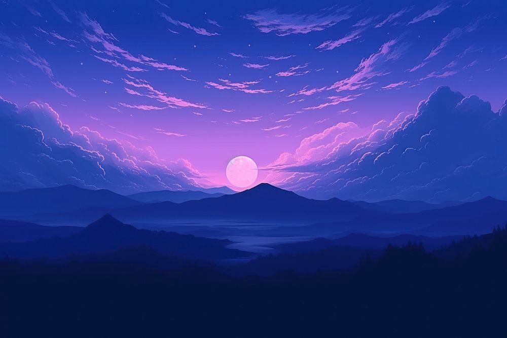 Calm purple landscape astronomy. | Premium Photo Illustration - rawpixel