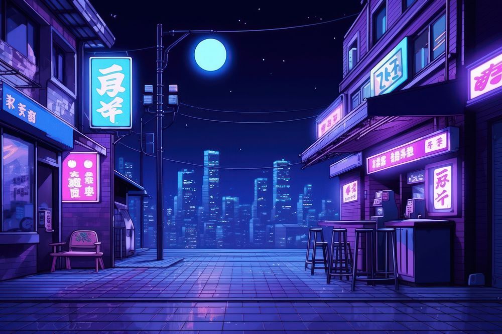 Japan architecture nightlife building. | Premium Photo Illustration ...