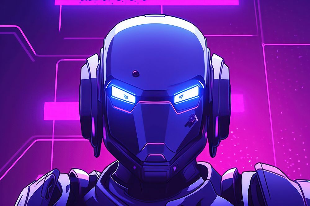 Robot purple blue technology. | Free Photo Illustration - rawpixel