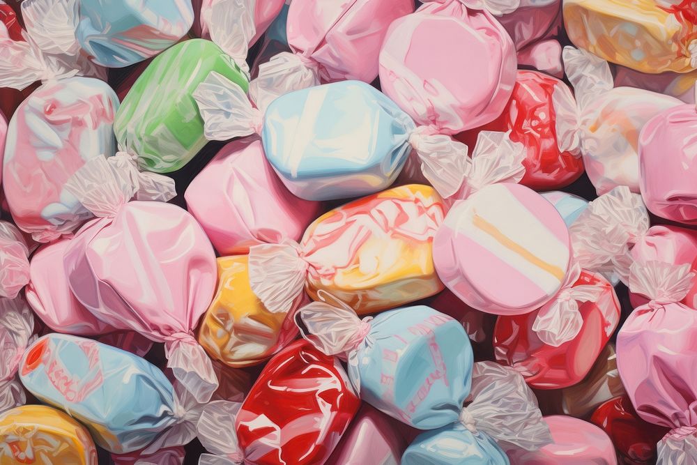 Close pale rapper candies confectionery | Premium Photo Illustration ...