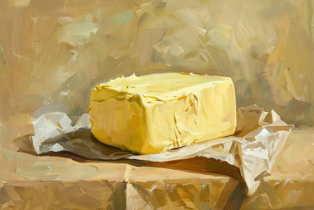 Close pale butter wrapper painting | Free Photo Illustration - rawpixel