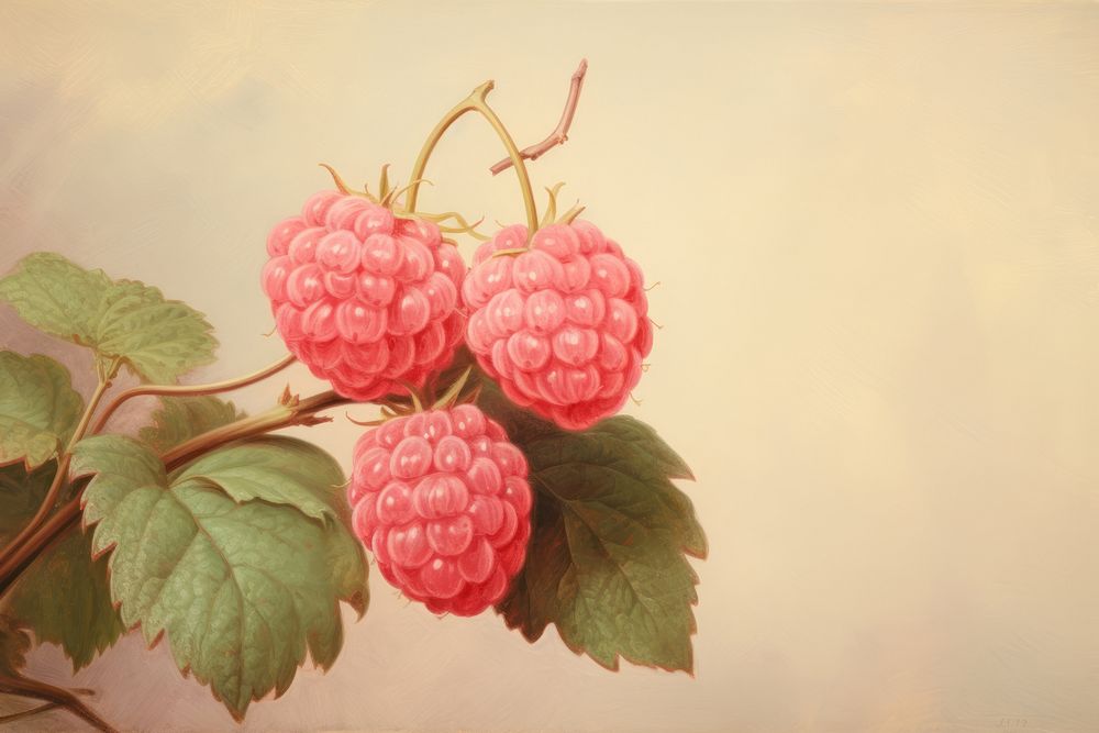 Close pale raspberry painting fruit | Premium Photo Illustration - rawpixel
