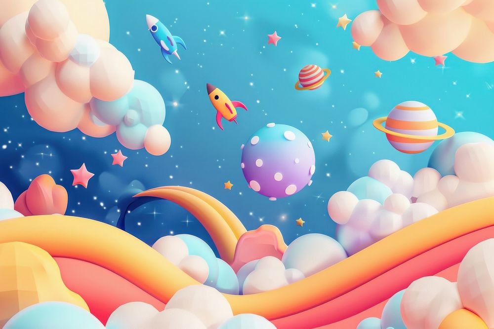 Cute space background backgrounds balloon | Free Photo Illustration ...