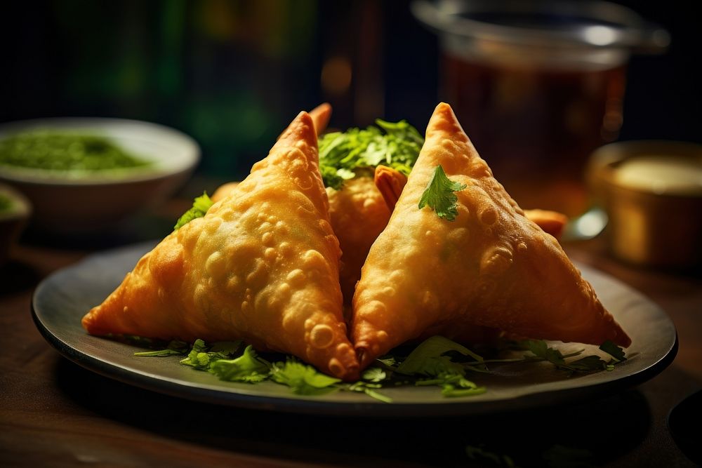 Extreme close Samosa food table | Free Photo - rawpixel