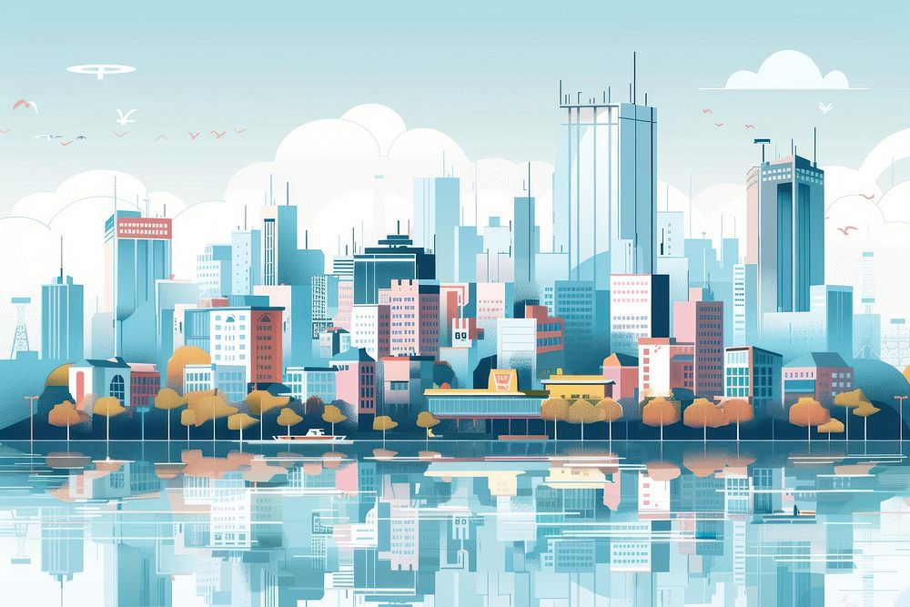 Minimal smart city building cityscape | Premium Photo Illustration ...