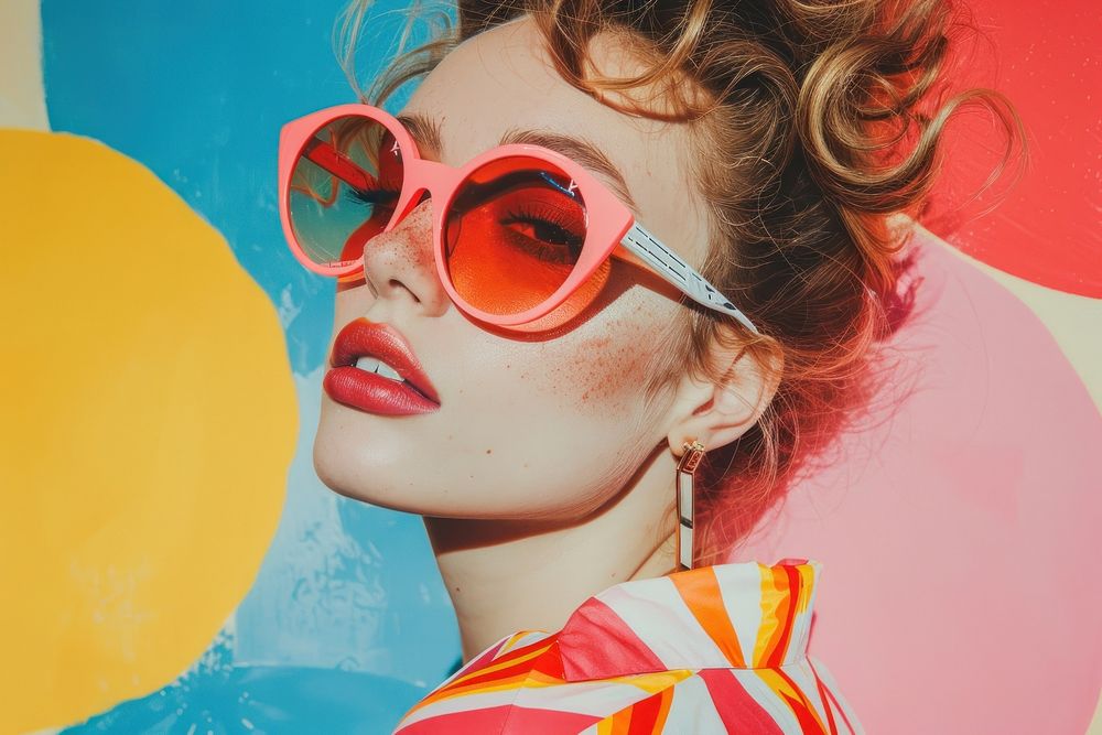 Retro collage singer sunglasses portrait | Premium Photo - rawpixel