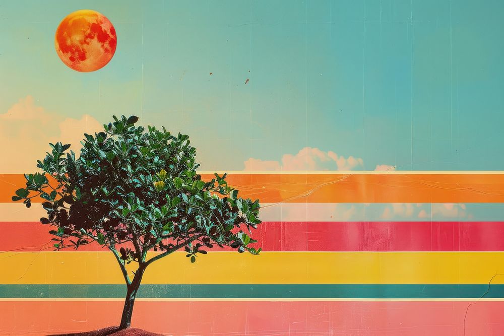 Retro collage tree art outdoors | Premium Photo Illustration - rawpixel