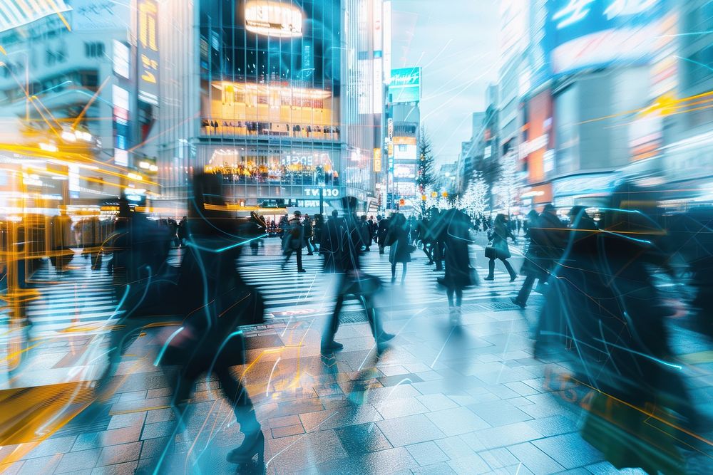 People walking smart city metropolis | Premium Photo - rawpixel