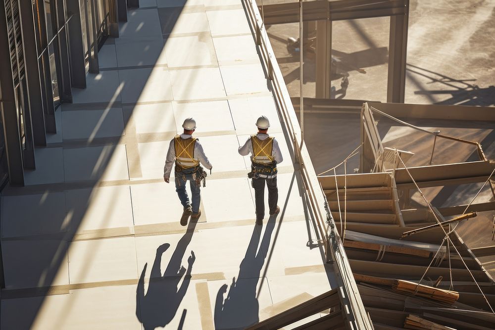 Two engineers walking roof construction | Premium Photo - rawpixel