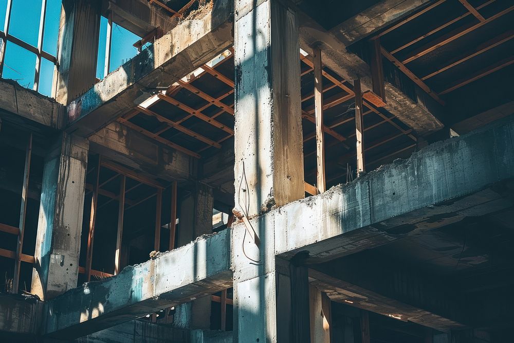 Construction building light deterioration architecture. | Free Photo ...