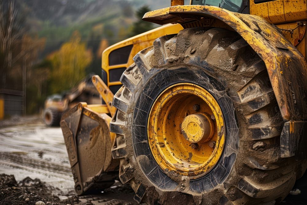 Construction tractor bulldozer wheel tire. | Free Photo - rawpixel