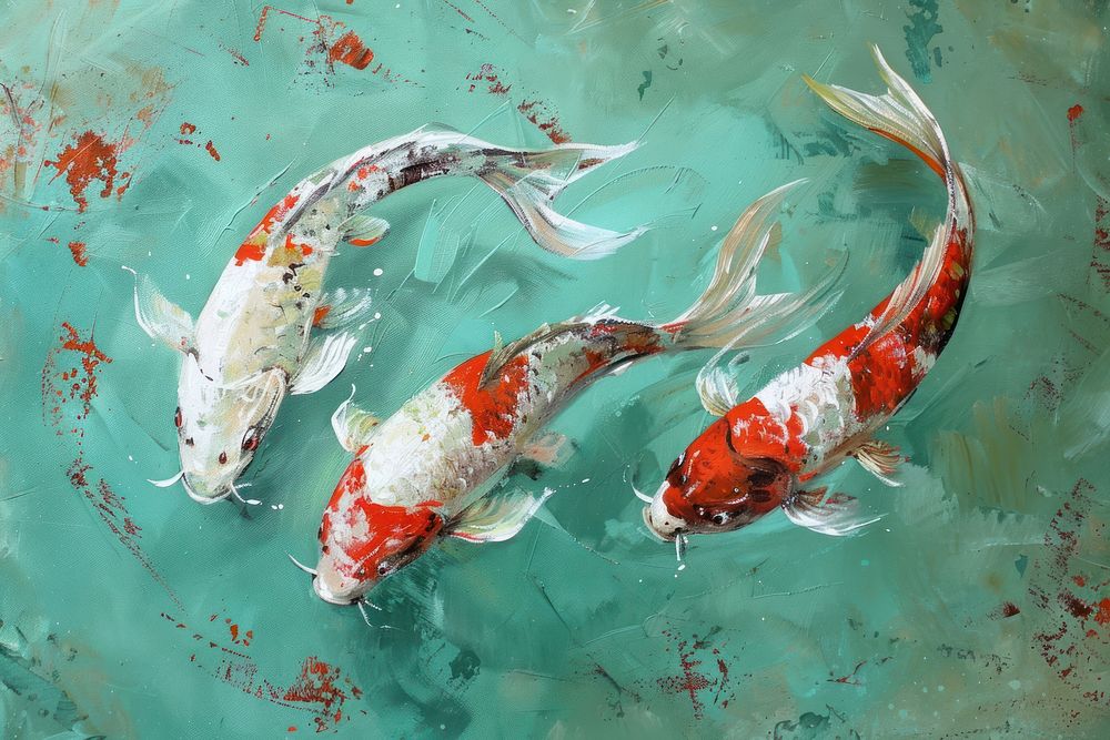 Three koi fish swimming animal | Premium Photo Illustration - rawpixel