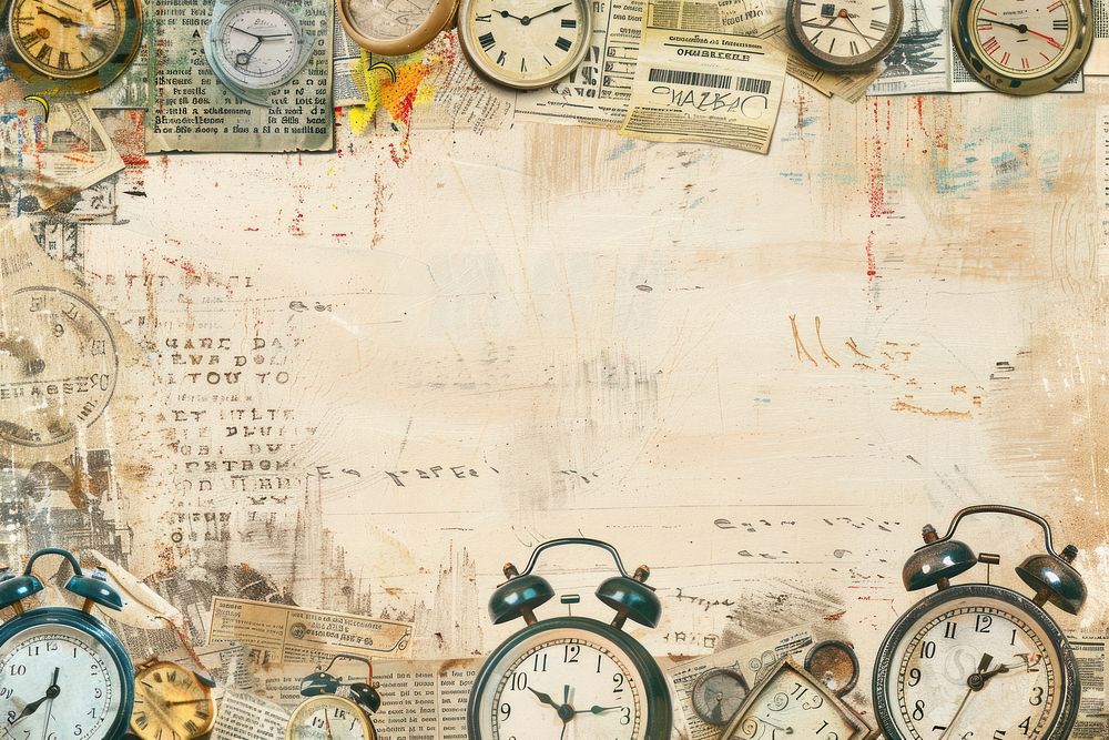 Time clocks ephemera border backgrounds | Premium Photo Illustration ...