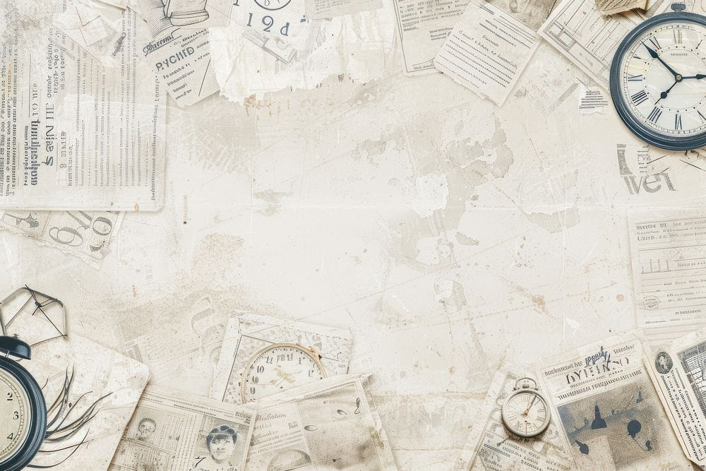 Vintage clocks ephemera border backgrounds | Premium Photo Illustration ...