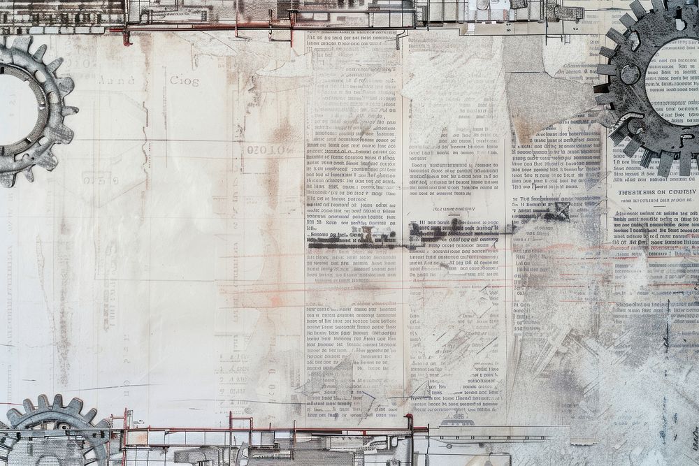 Machine parts cogs ephemera border | Free Photo Illustration - rawpixel