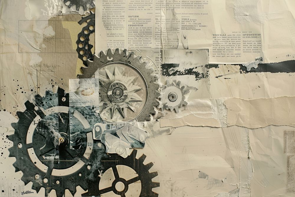 Gears cogs ephemera border backgrounds | Free Photo Illustration - rawpixel