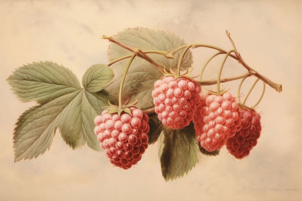 Close pale berry raspberry painting | Premium Photo Illustration - rawpixel