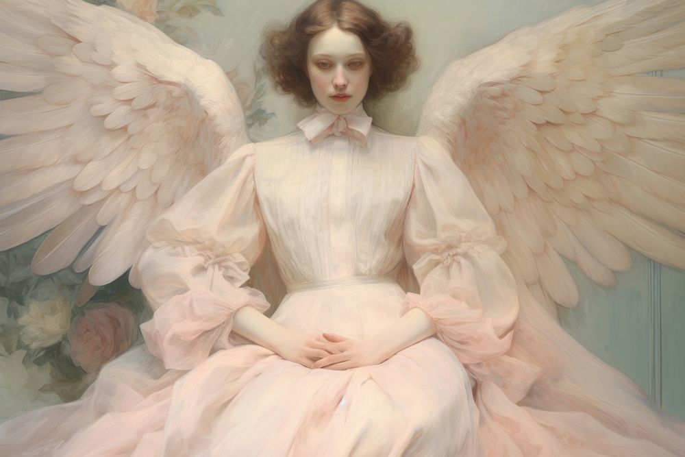 Close pale fullbody woman Angel | Premium Photo Illustration - rawpixel