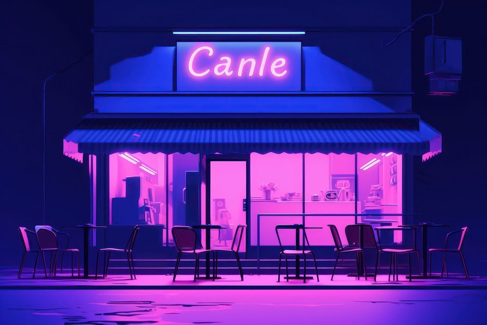 Cafe purple restaurant table. | Free Photo Illustration - rawpixel