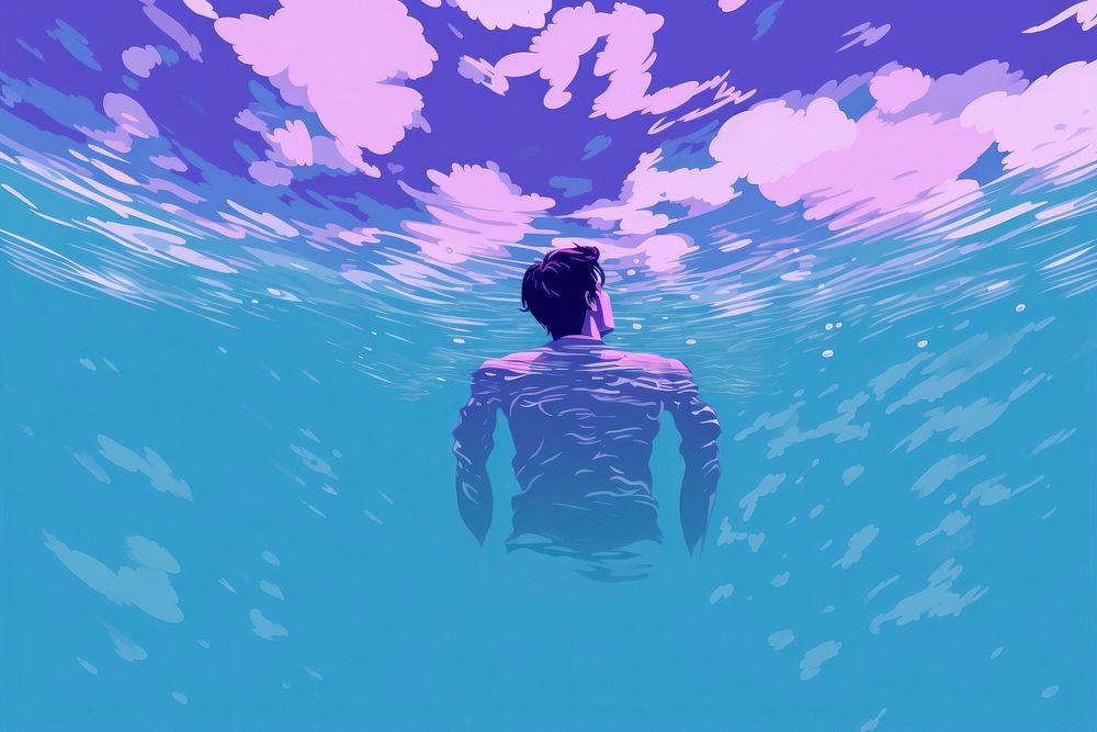 Male floating swimming underwater outdoors. | Free Photo Illustration ...