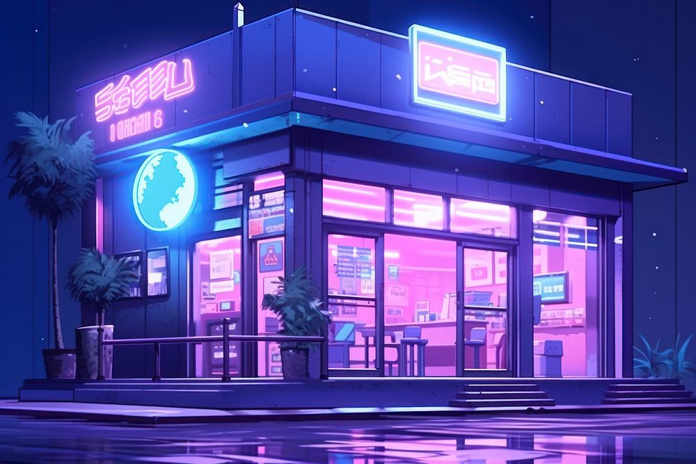 Museum purple lighting night. | Free Photo Illustration - rawpixel