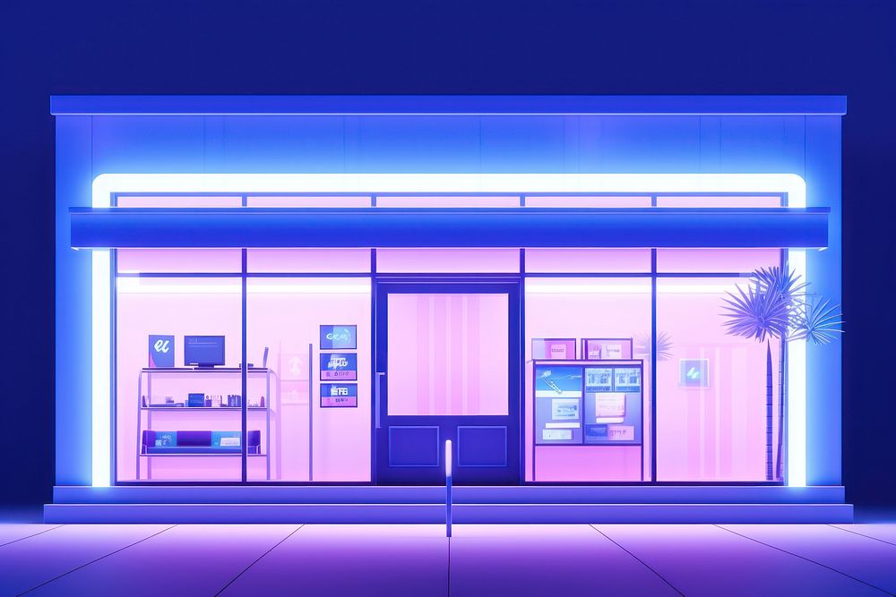 Museum purple lighting architecture. | Free Photo Illustration - rawpixel