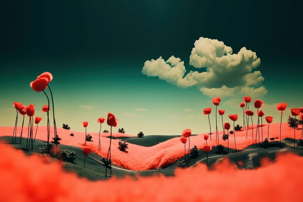 Photo poppy forest landscape outdoors | Free Photo - rawpixel
