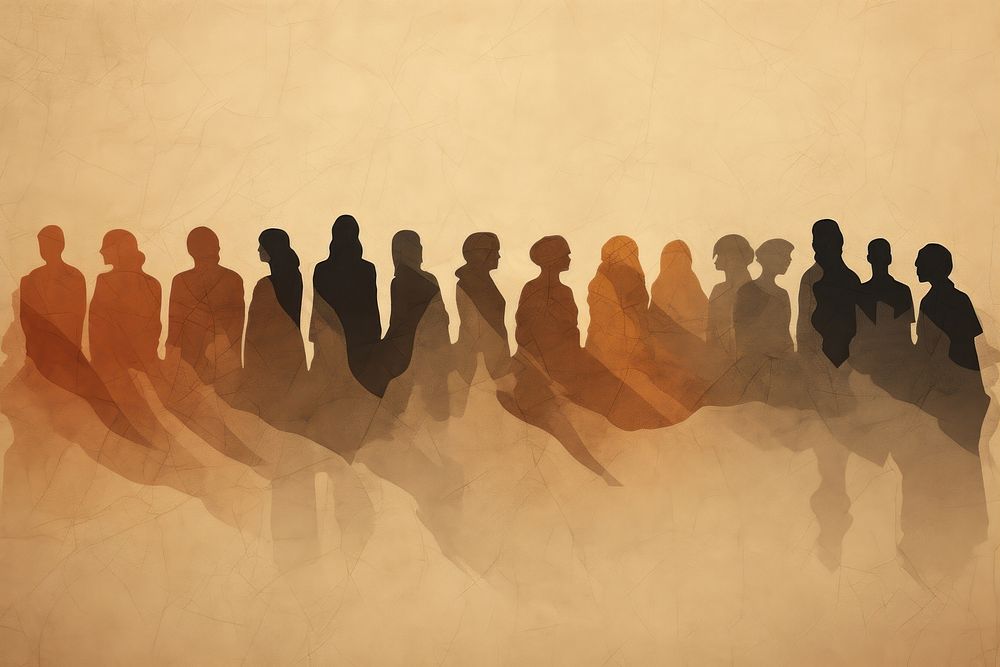 Silkscreen sad people silhouette nature | Free Photo Illustration ...