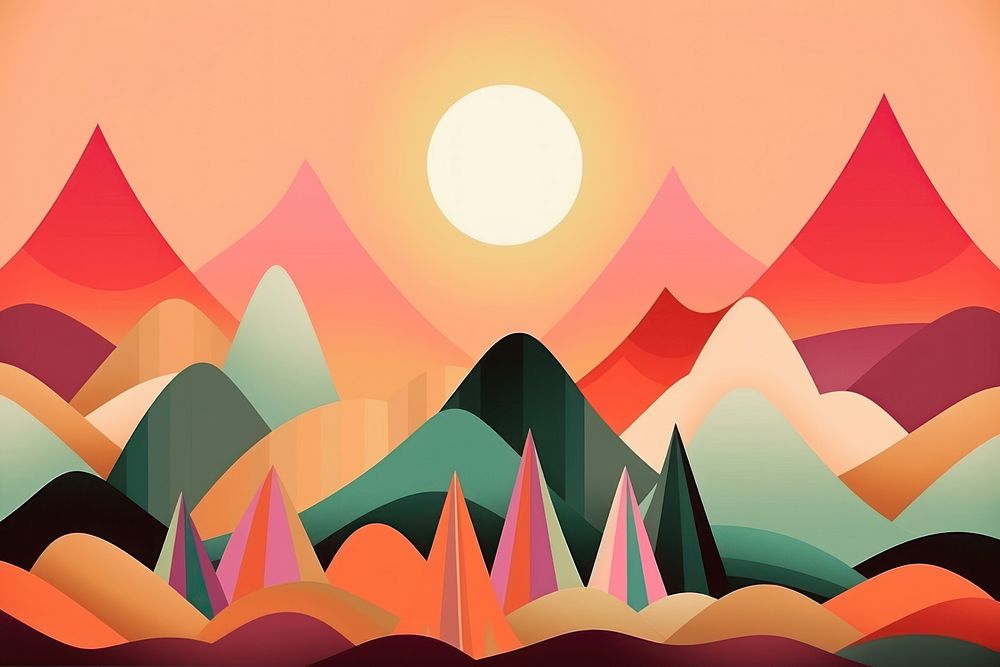 Vector muntain landspace impressionism art | Premium Photo Illustration - rawpixel