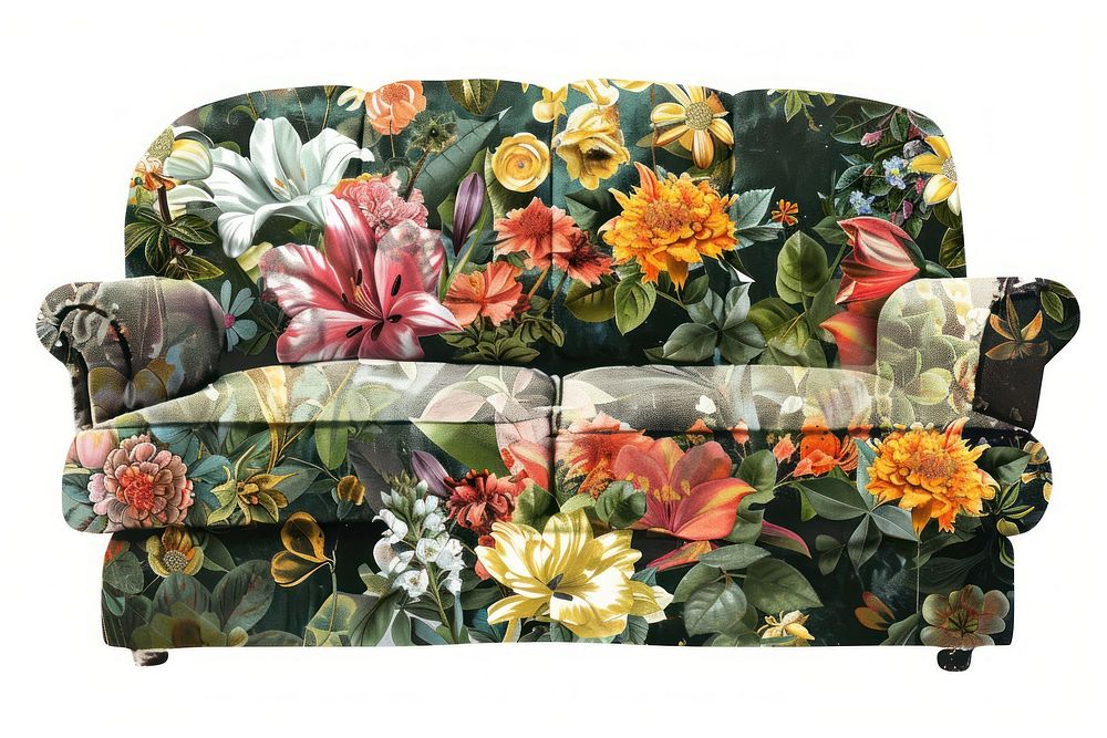 Flower Collage Sofa furniture couch | Premium Photo Illustration - rawpixel