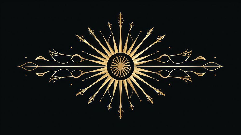 Gold sun divider ornament art | Free Photo Illustration - rawpixel