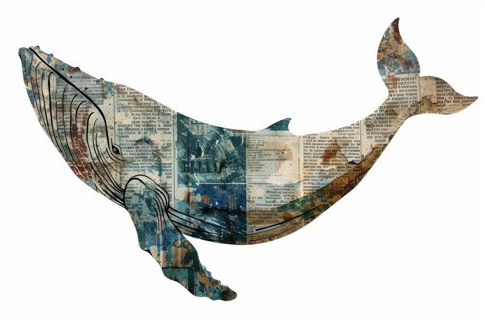 Blue whale shape collage cutouts | Free Photo Illustration - rawpixel