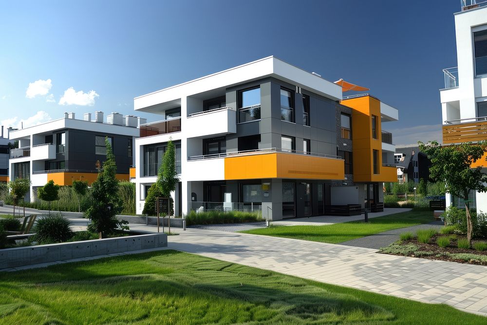 Residential apartment building building complex | Free Photo - rawpixel