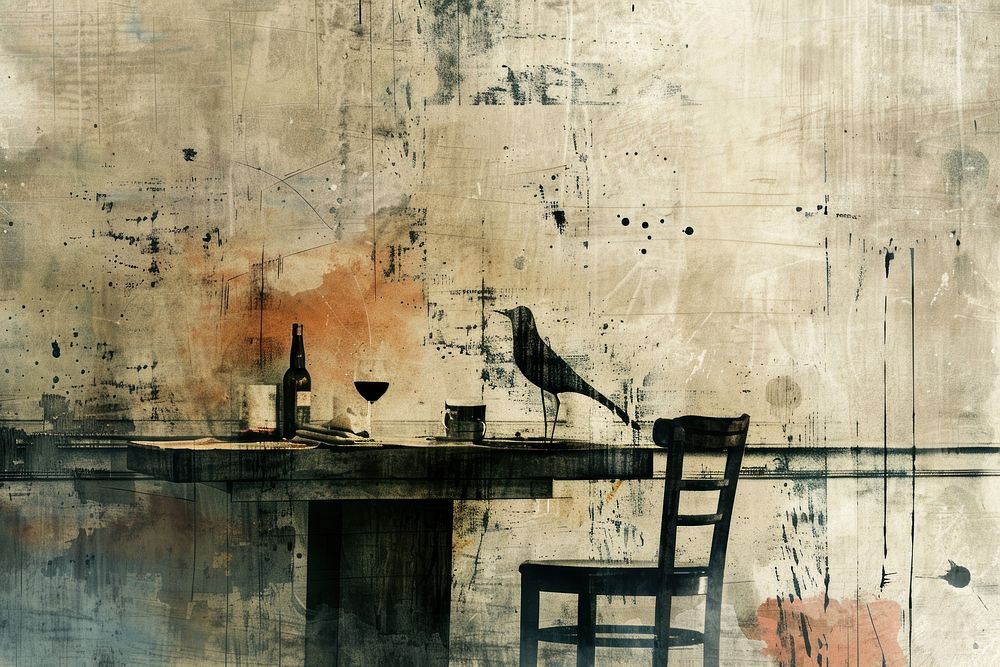 Restaurant etching art furniture painting. | Free Photo Illustration ...