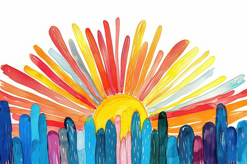 Childlike drawing sun rays outdoors | Free Photo Illustration - rawpixel