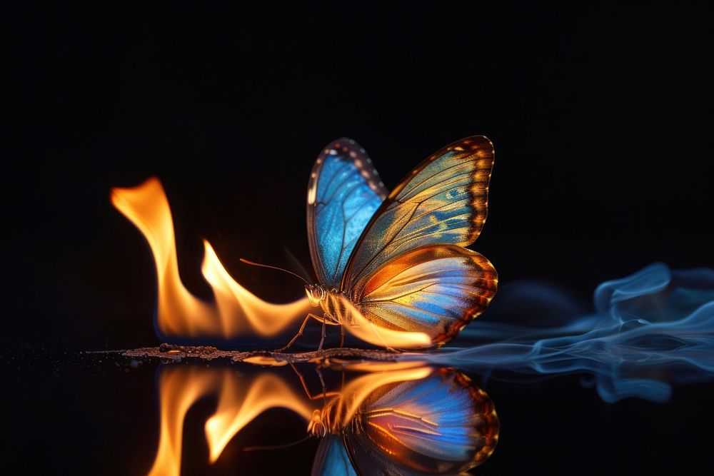 Butterfly flame fire invertebrate. | Free Photo - rawpixel