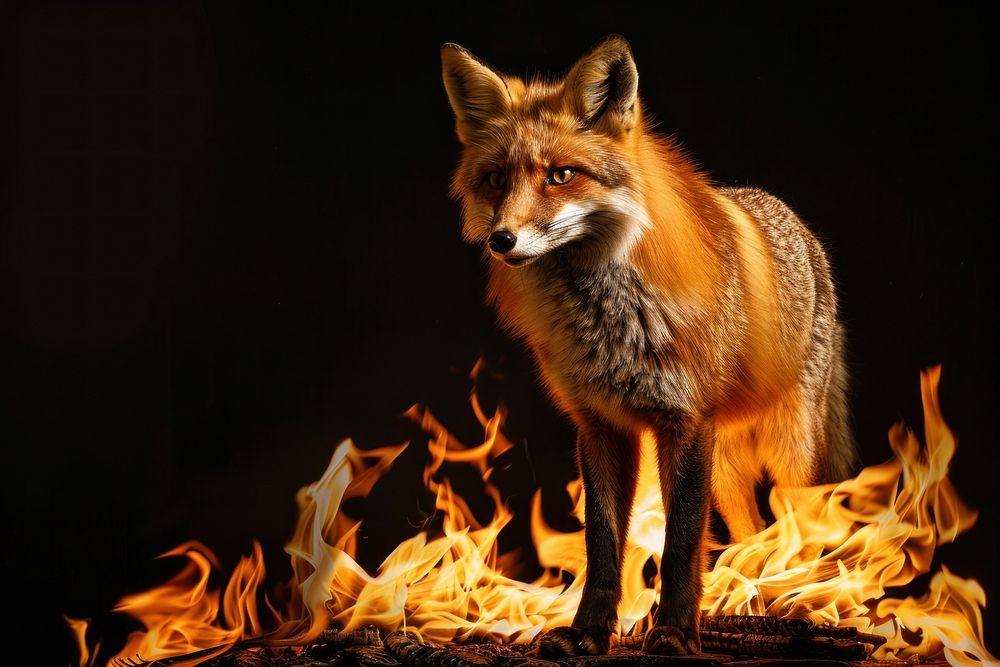 Fox flame fire wildlife. | Free Photo - rawpixel