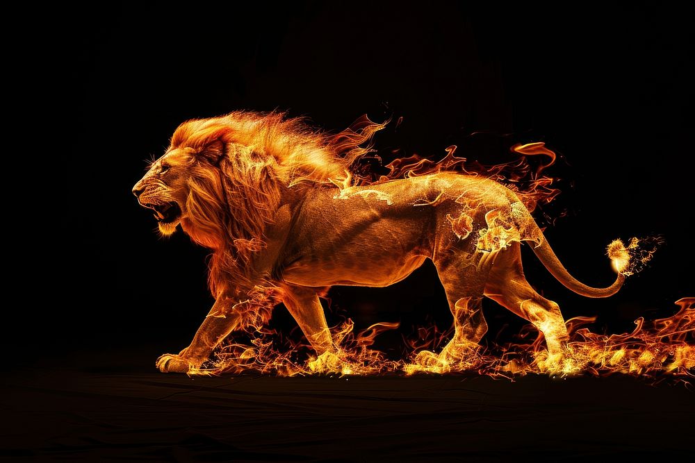 Lion fire wildlife animal. | Free Photo - rawpixel