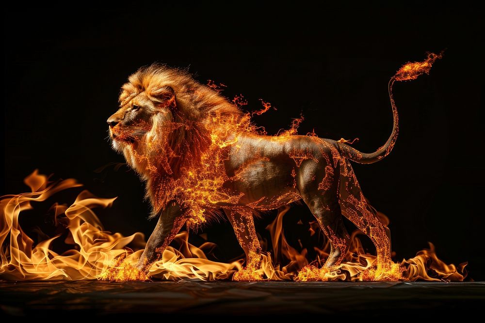 Lion flame fire wildlife. | Free Photo - rawpixel