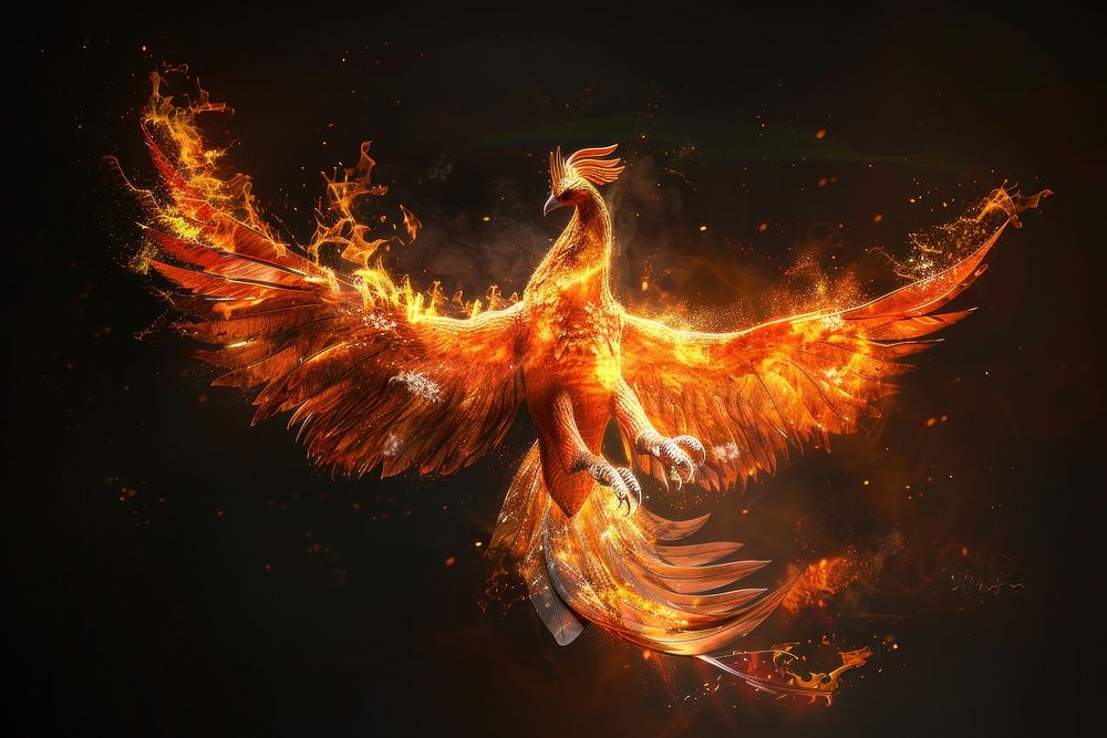 Phoenix bird flame fire bonfire. | Free Photo - rawpixel