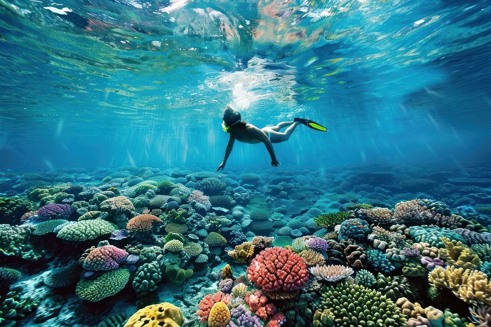 Fiji island human underwater recreation. | Free Photo - rawpixel