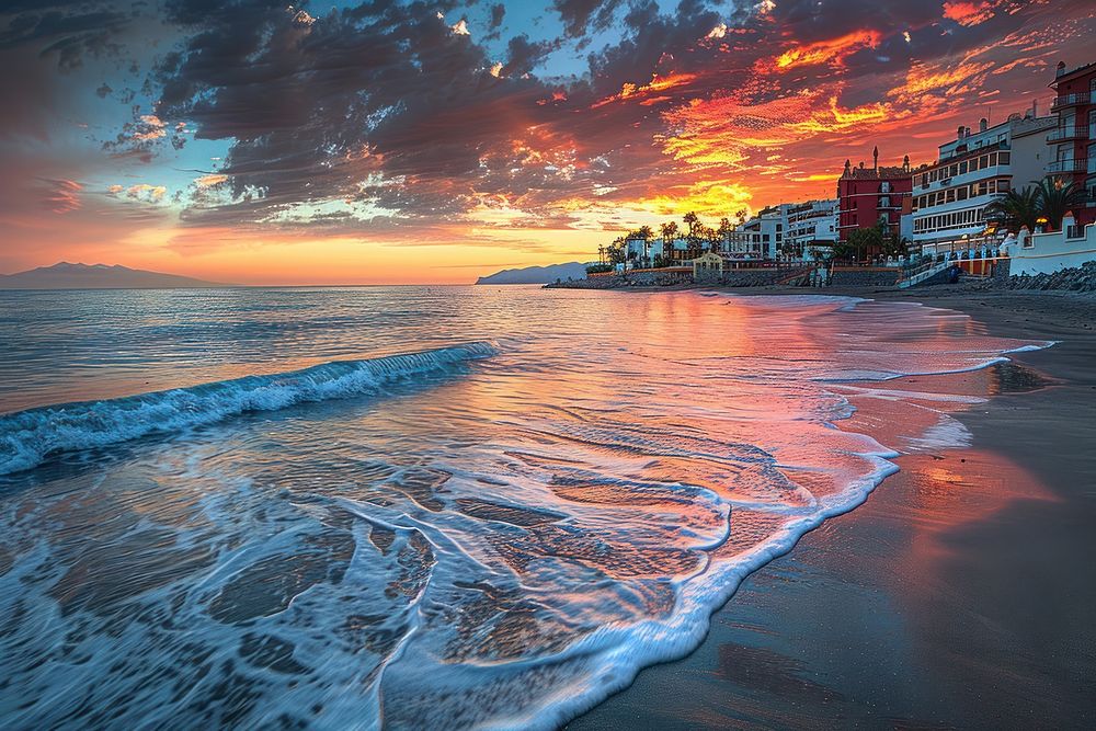 Spain beach architecture shoreline. | Free Photo - rawpixel