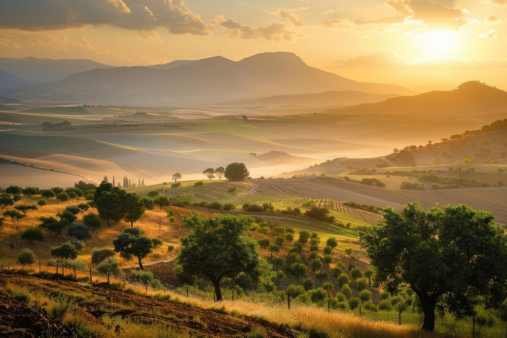 Spain countryside vegetation landscape. | Free Photo - rawpixel