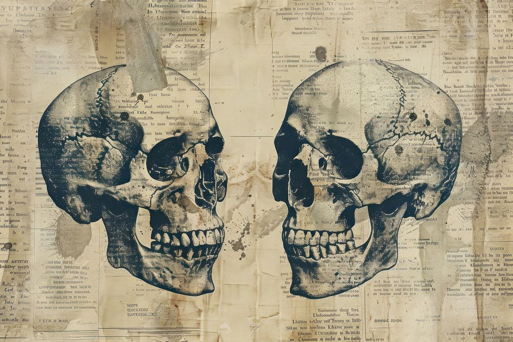 Skull pattern ephemera border drawing | Premium Photo Illustration ...