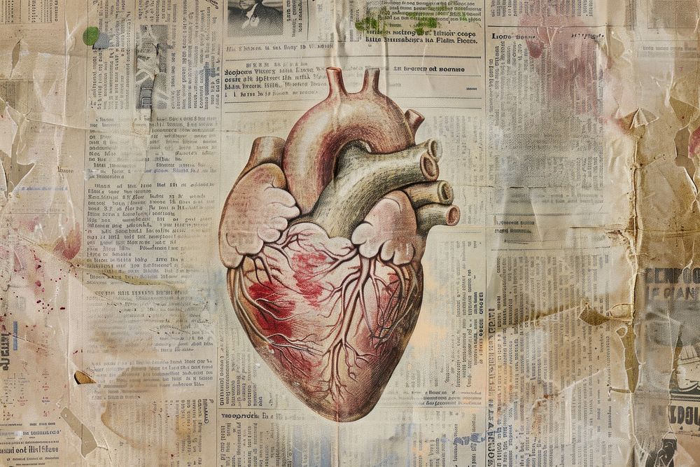 Beating heart ephemera border text | Free Photo Illustration - rawpixel