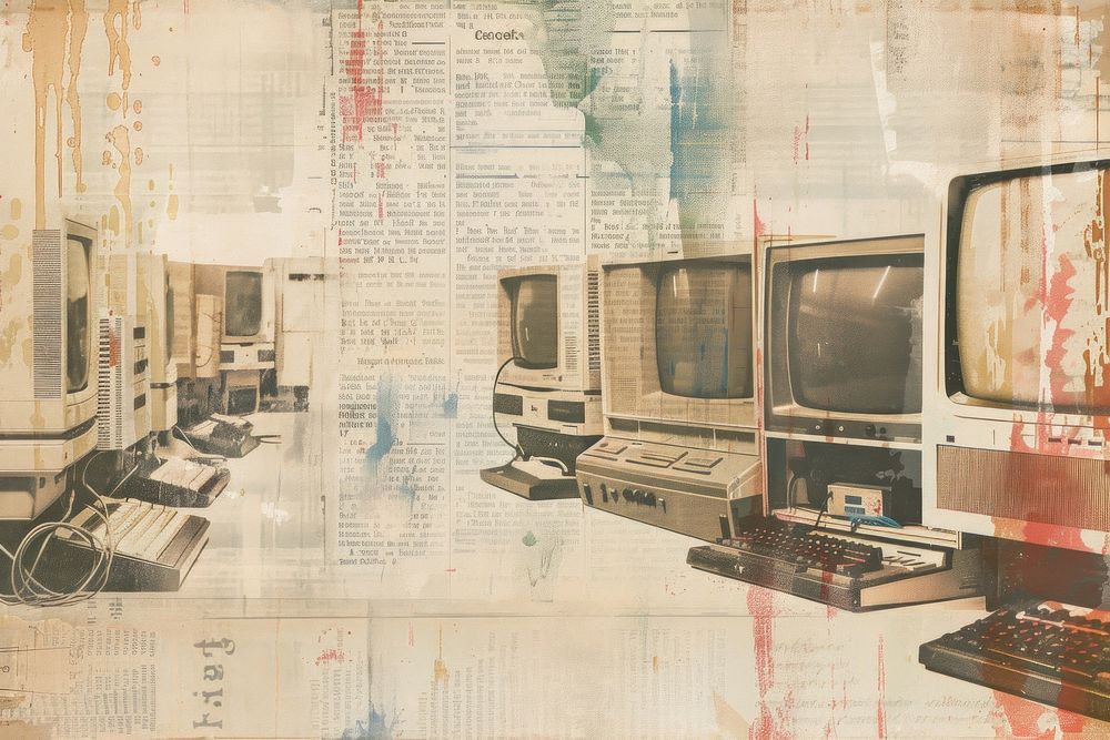 Computers row ephemera border drawing | Premium Photo Illustration ...